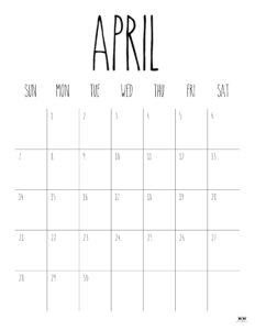 April 2024 Calendars - 50 FREE Printables | Printabulls