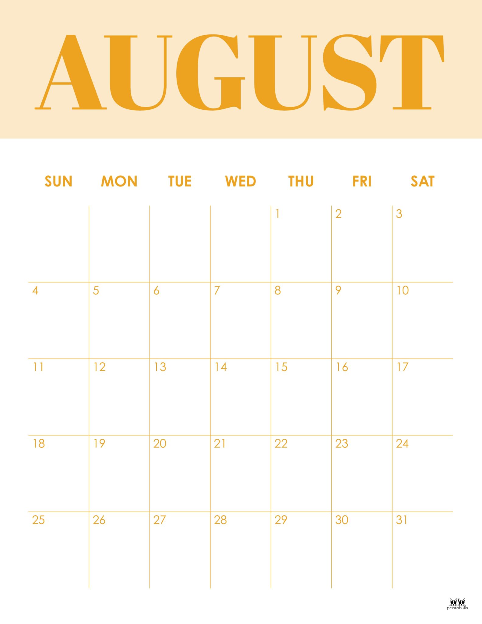 August 2024 Calendars - 50 FREE Printables | Printabulls
