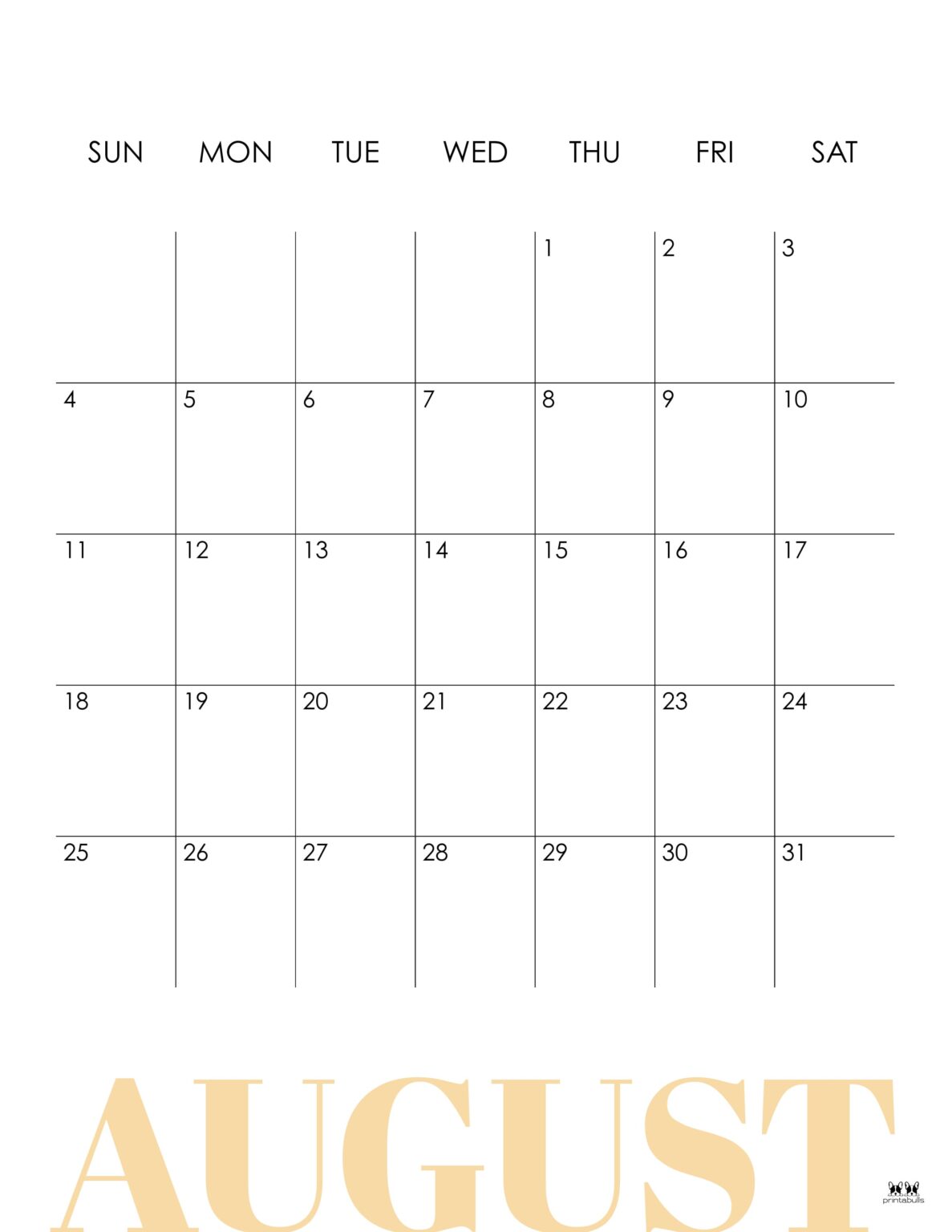 August 2024 Calendars - 50 FREE Printables | Printabulls