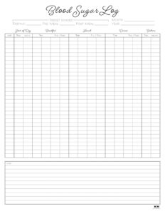Blood Sugar Logs - 32 FREE Logs & Trackers | Printabulls