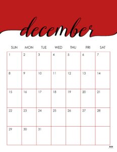 December 2024 Calendars - 50 FREE Printables | Printabulls