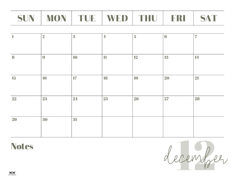 December 2024 Calendars - 50 FREE Printables | Printabulls