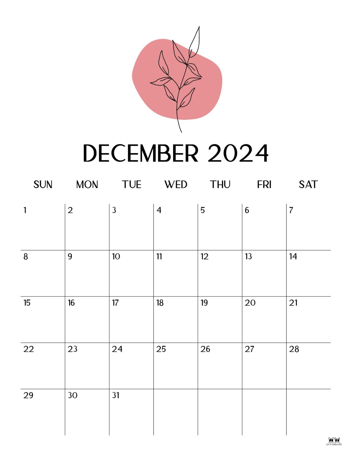 December 2024 Calendars - 50 FREE Printables | Printabulls