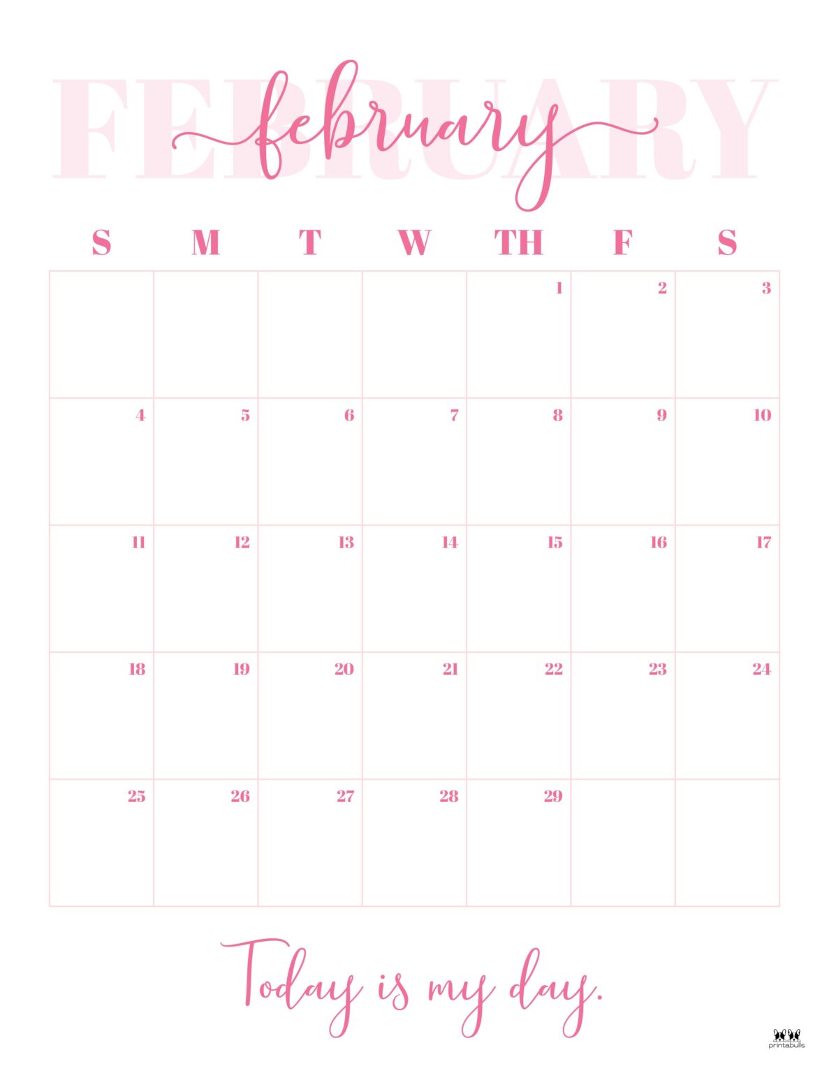 February 2024 Calendars - 50 FREE Printables | Printabulls
