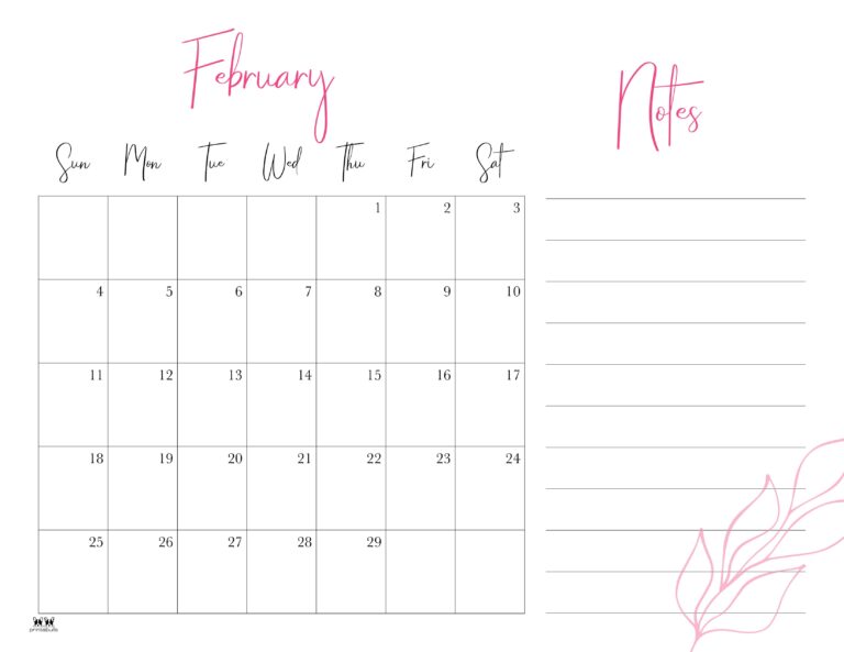 February 2024 Calendars - 50 FREE Printables | Printabulls