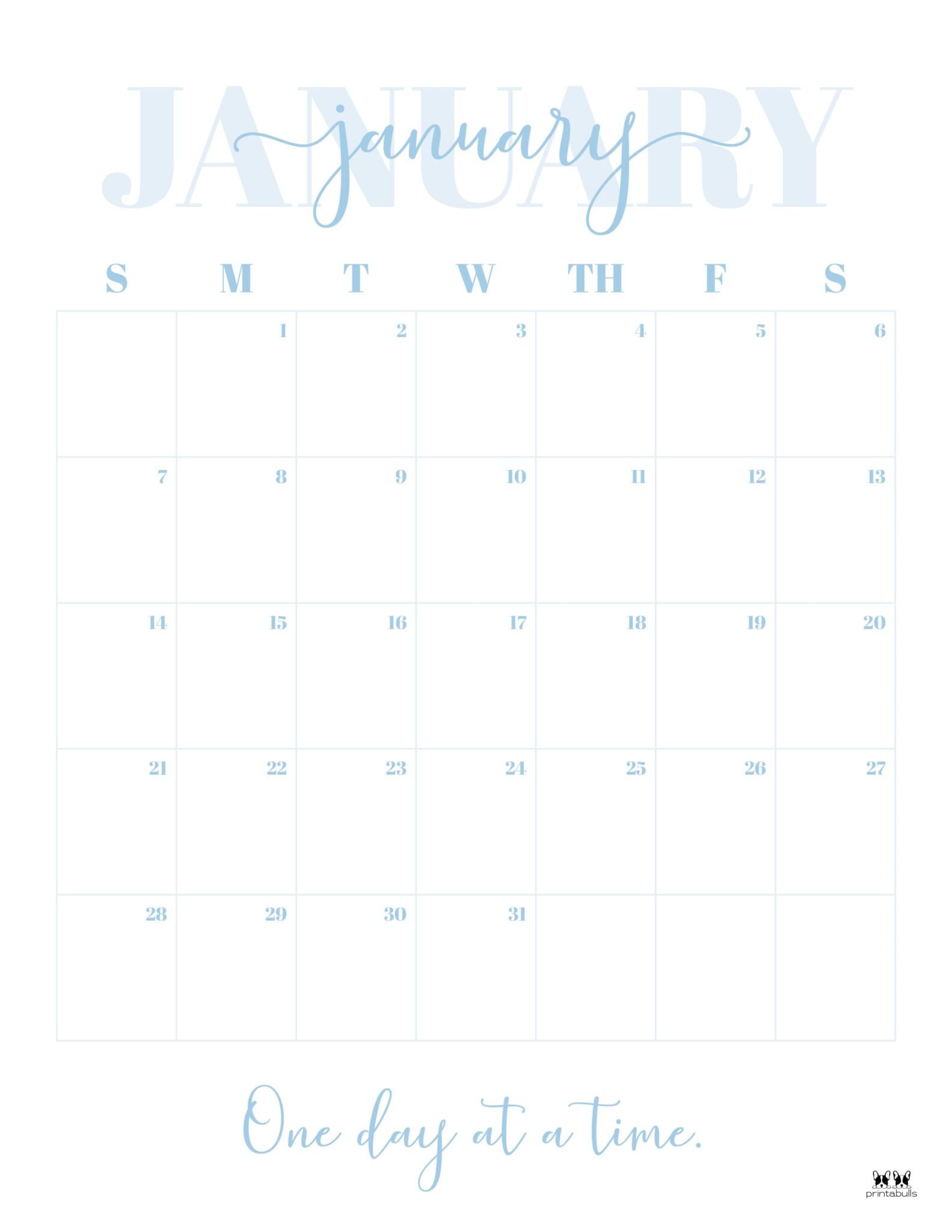 January 2024 Calendars - 50 FREE Printables | Printabulls