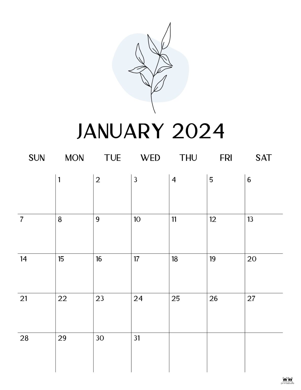 January 2024 Calendars - 50 FREE Printables | Printabulls