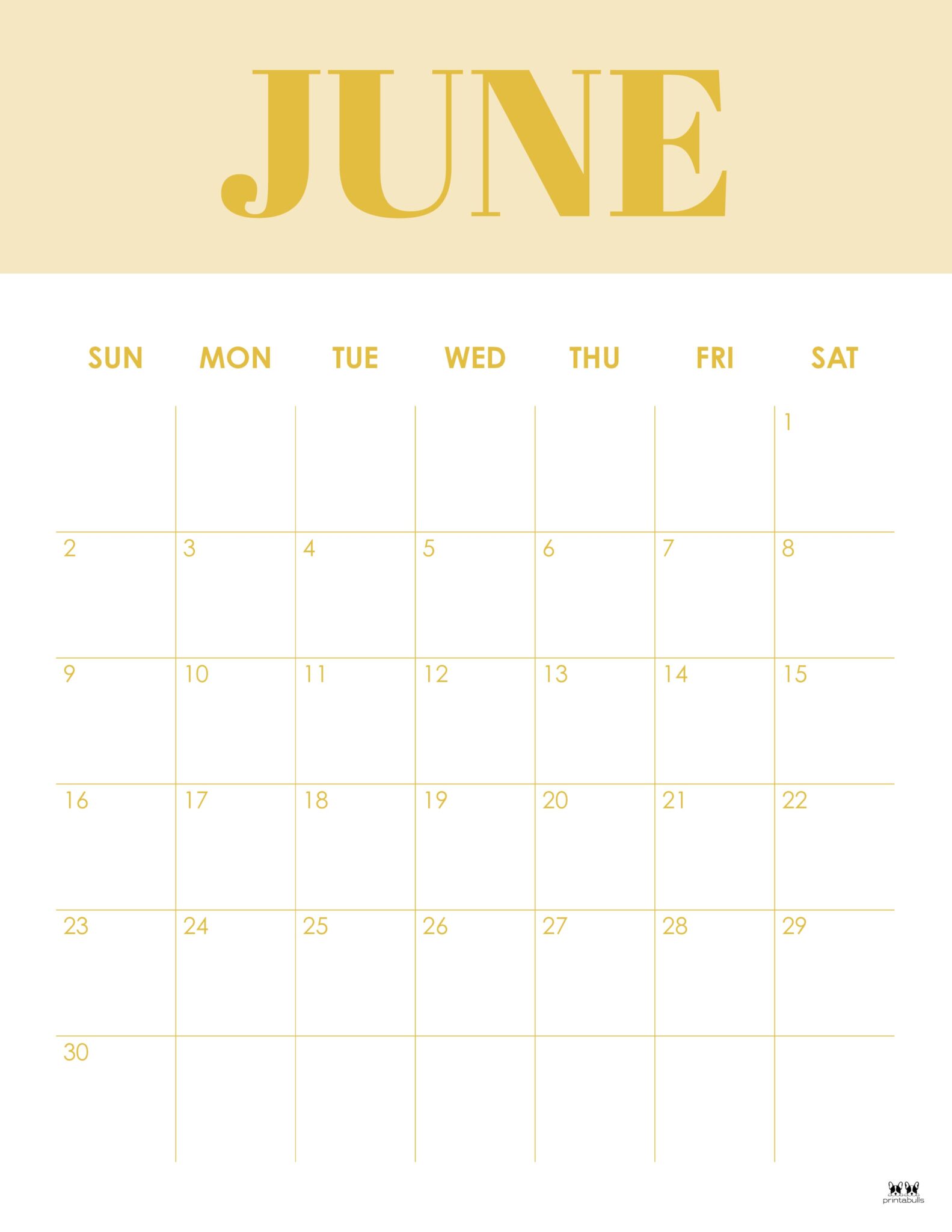 June 2024 Calendars - 50 FREE Printables | Printabulls