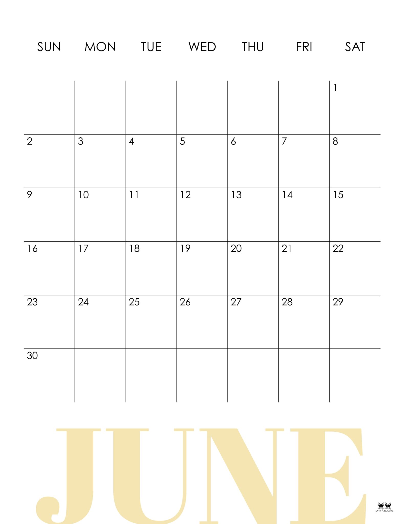 June 2024 Calendars - 50 FREE Printables | Printabulls