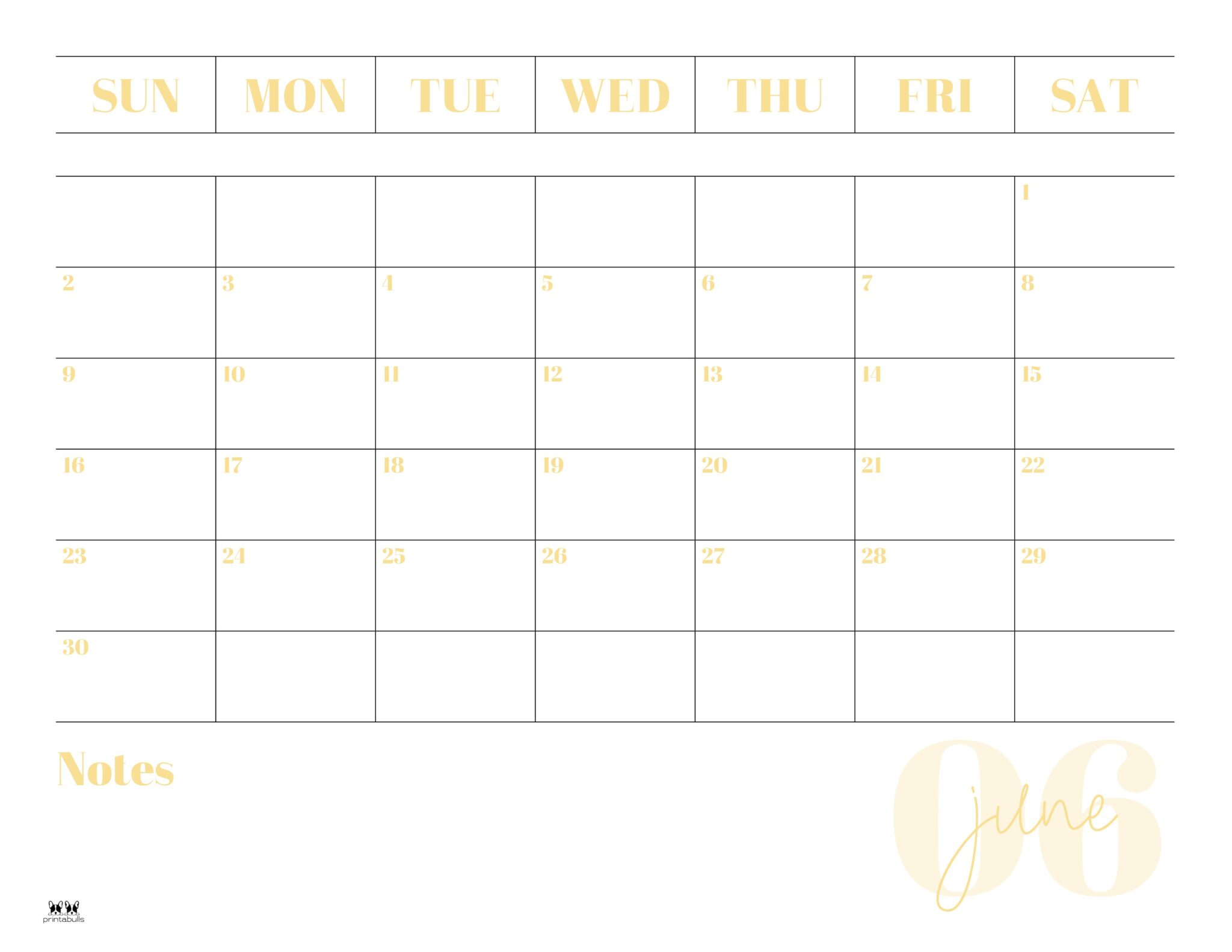 June 2024 Calendars - 50 FREE Printables | Printabulls