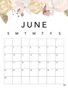 June 2024 Calendars - 50 FREE Printables | Printabulls
