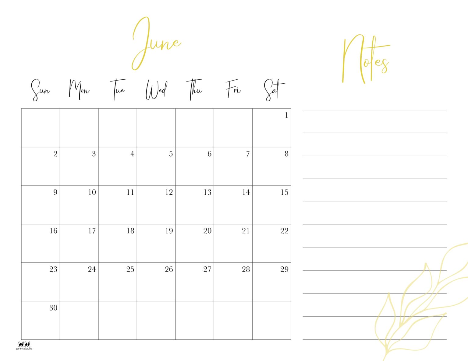 June 2024 Calendars - 50 FREE Printables | Printabulls