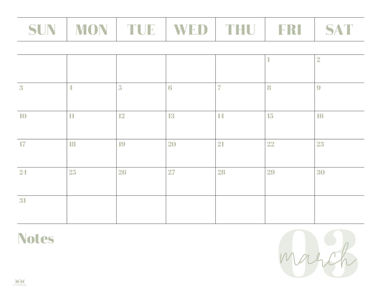 March 2024 Calendars - 50 FREE Printables | Printabulls