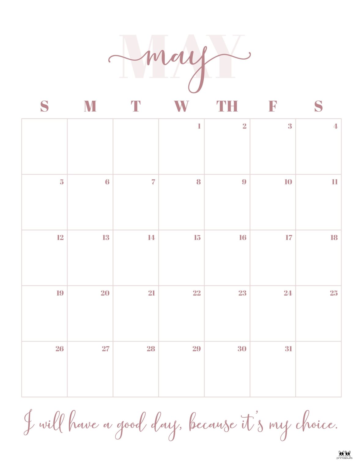 May 2024 Calendars - 50 FREE Printables | Printabulls