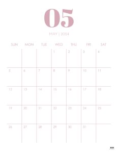 May 2024 Calendars - 50 FREE Printables | Printabulls