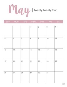 May 2024 Calendars - 50 FREE Printables | Printabulls