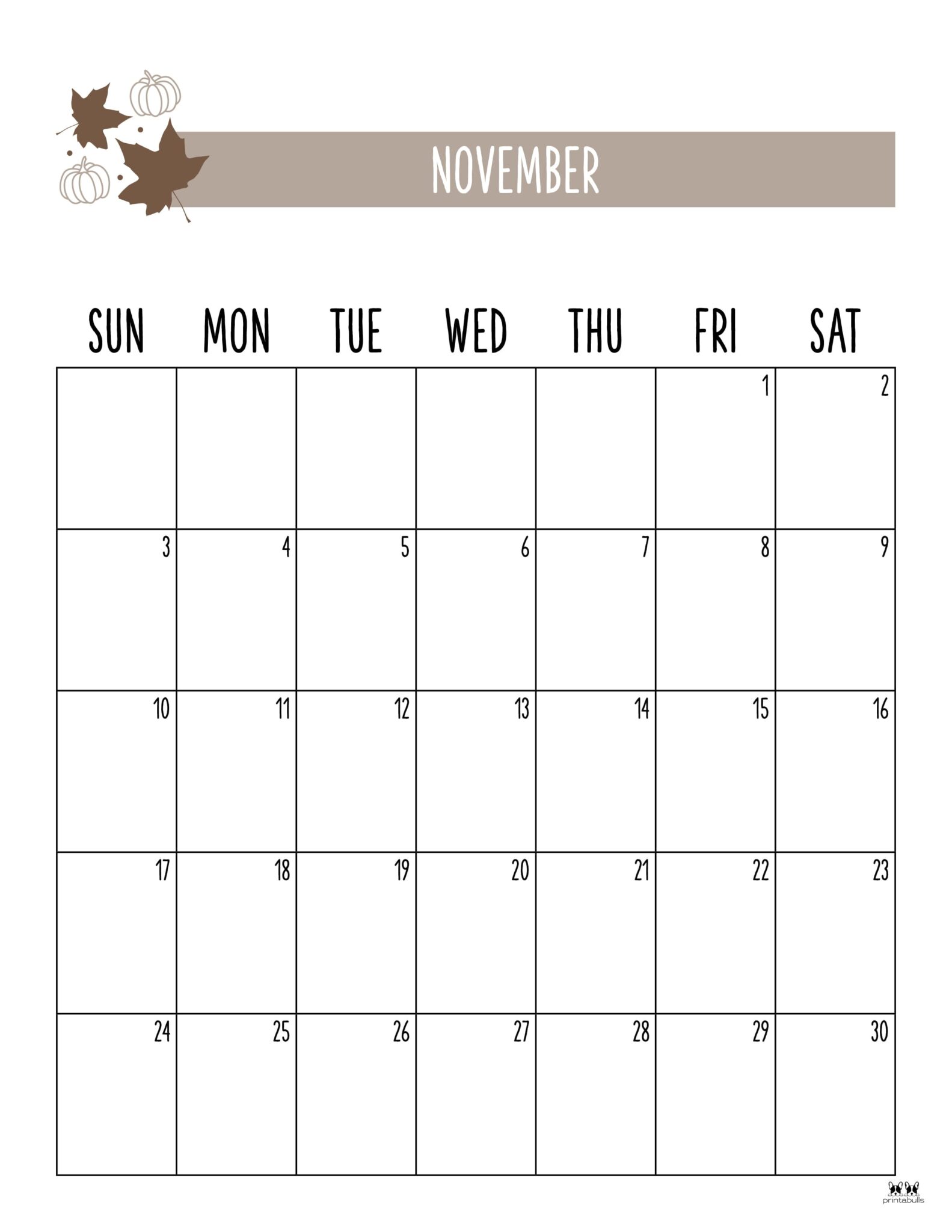 November 2024 Calendars - 50 FREE Printables | Printabulls