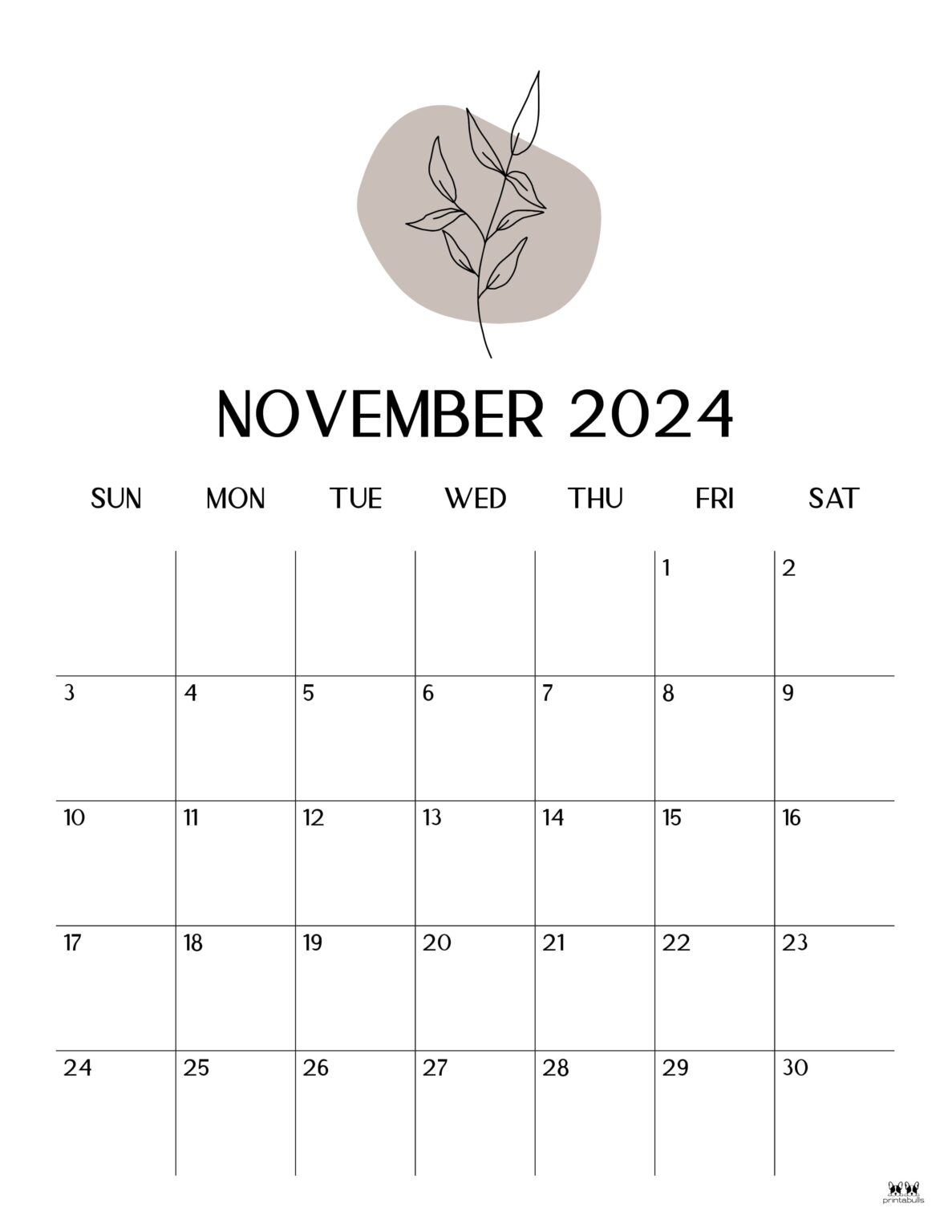 November 2024 Calendars - 50 FREE Printables | Printabulls