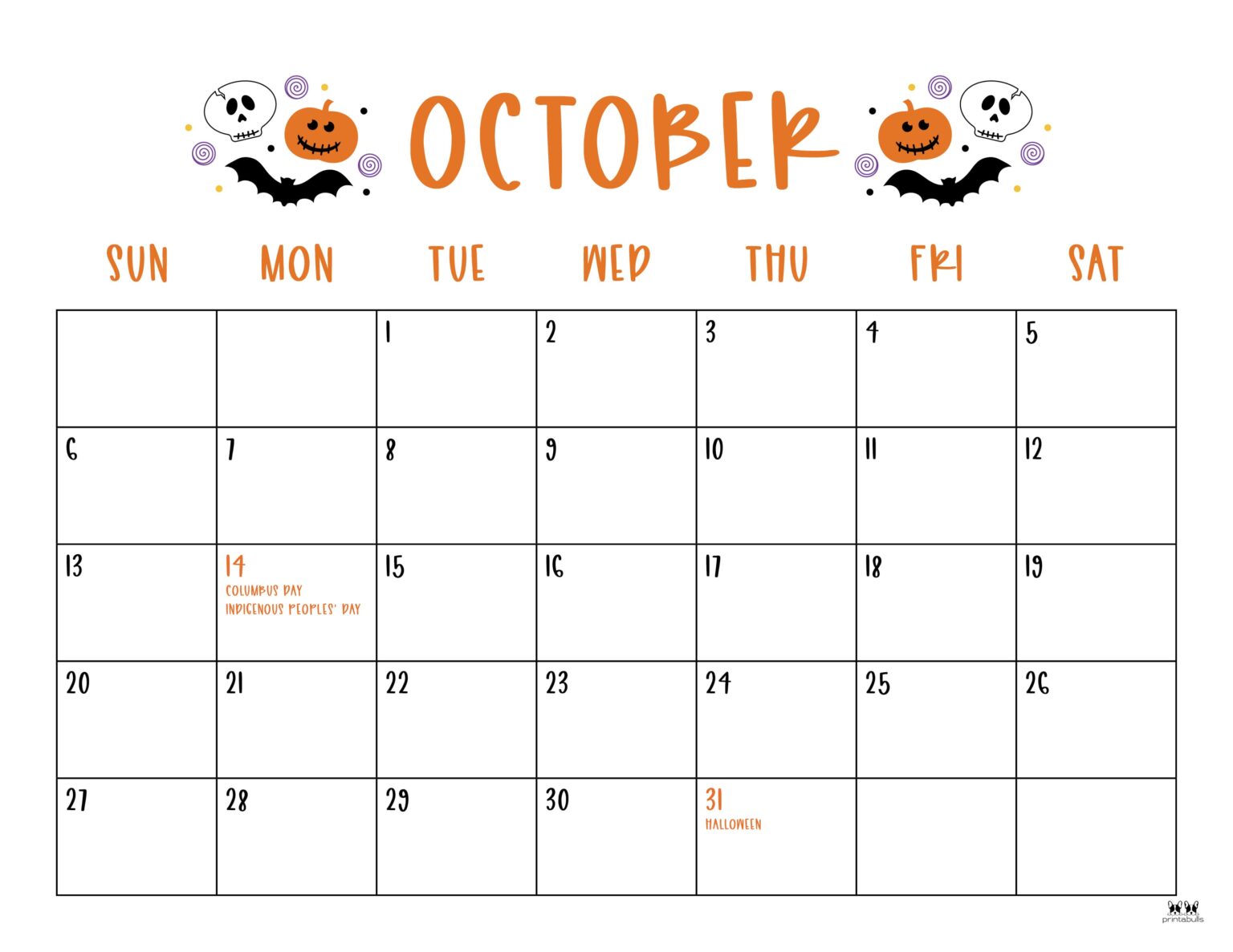 October 2024 Calendars 50 FREE Printables Printabulls