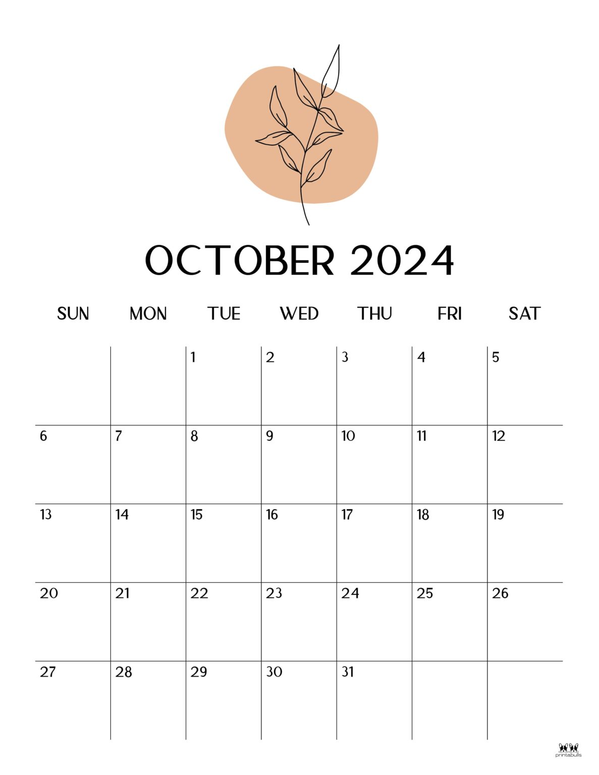October 2024 Calendars - 50 FREE Printables | Printabulls