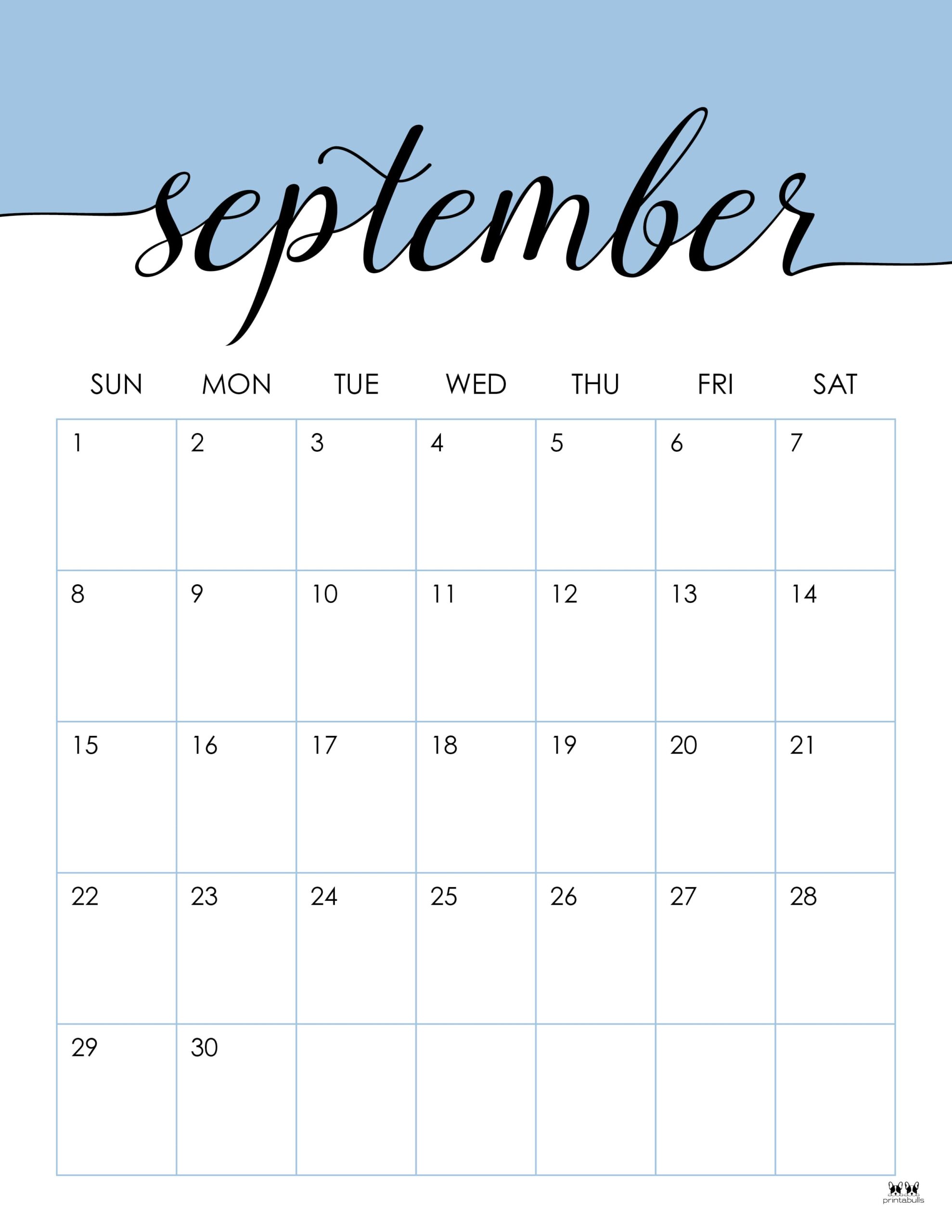 September 2024 Calendars - 50 FREE Printables | Printabulls