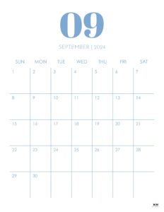 September 2024 Calendars - 50 FREE Printables | Printabulls