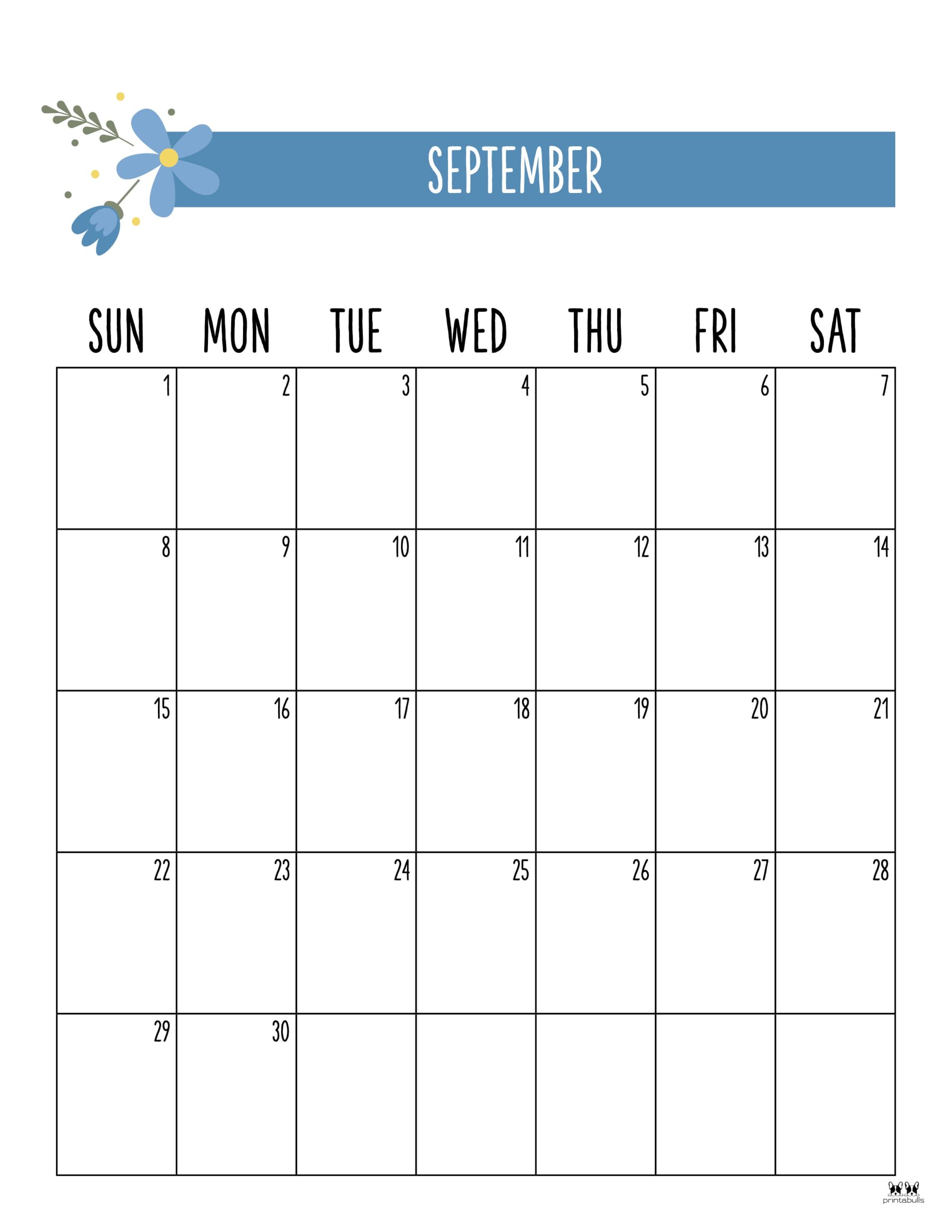 September 2024 Calendars - 50 FREE Printables | Printabulls