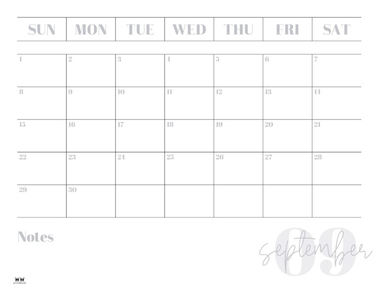 September 2024 Calendars - 50 FREE Printables | Printabulls