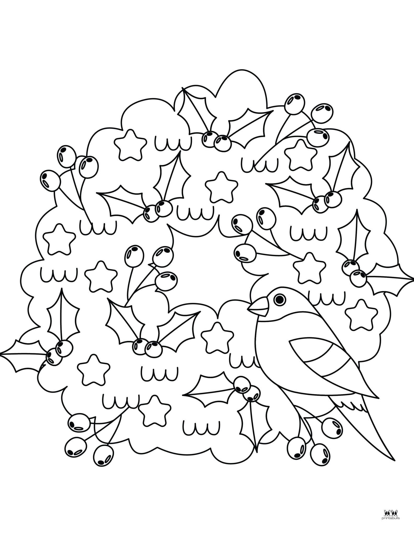 Christmas Wreath Coloring Pages - 25 FREE Pages | Printabulls