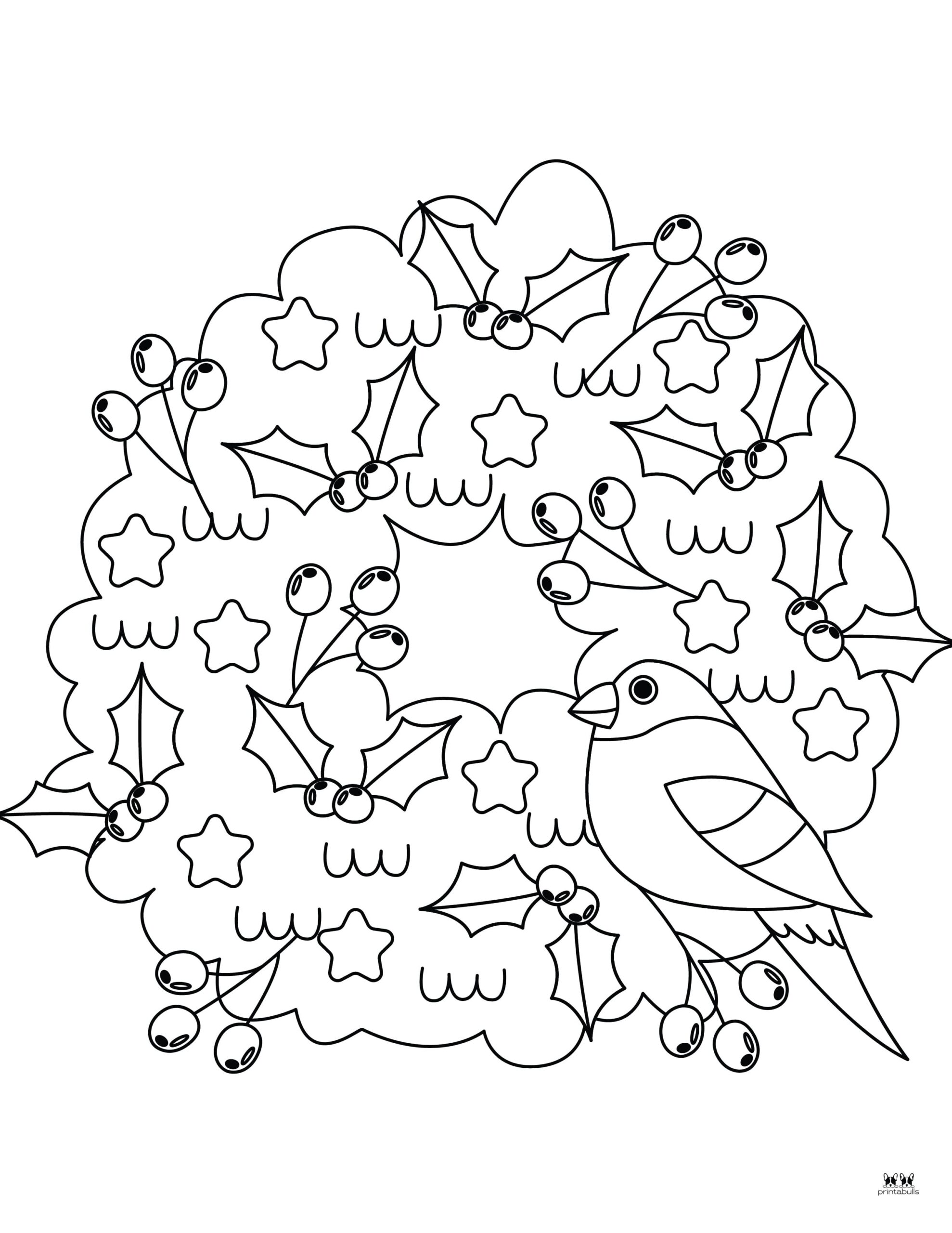 Christmas Wreath Coloring Pages - 25 FREE Pages | Printabulls