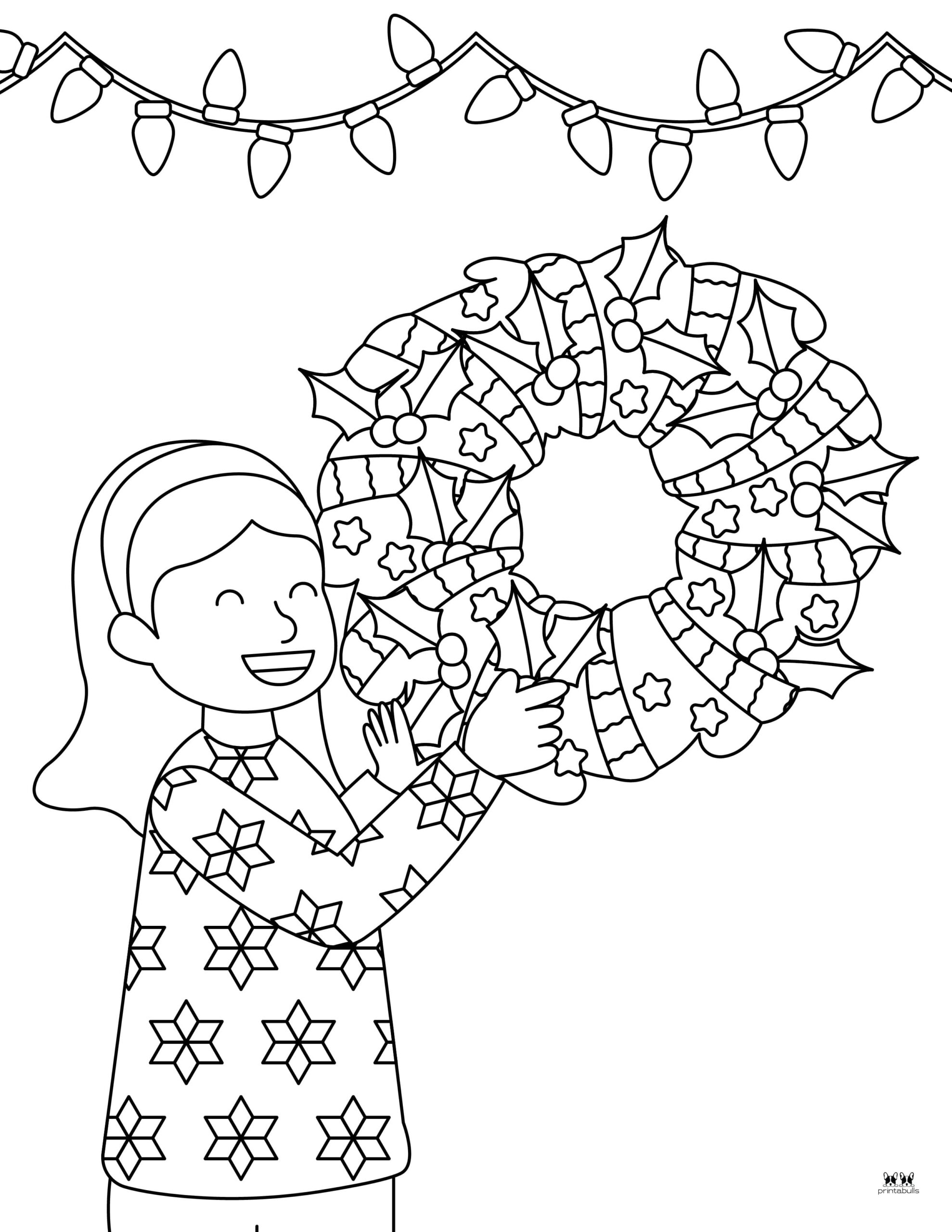 Christmas Wreath Coloring Pages - 25 FREE Pages | Printabulls