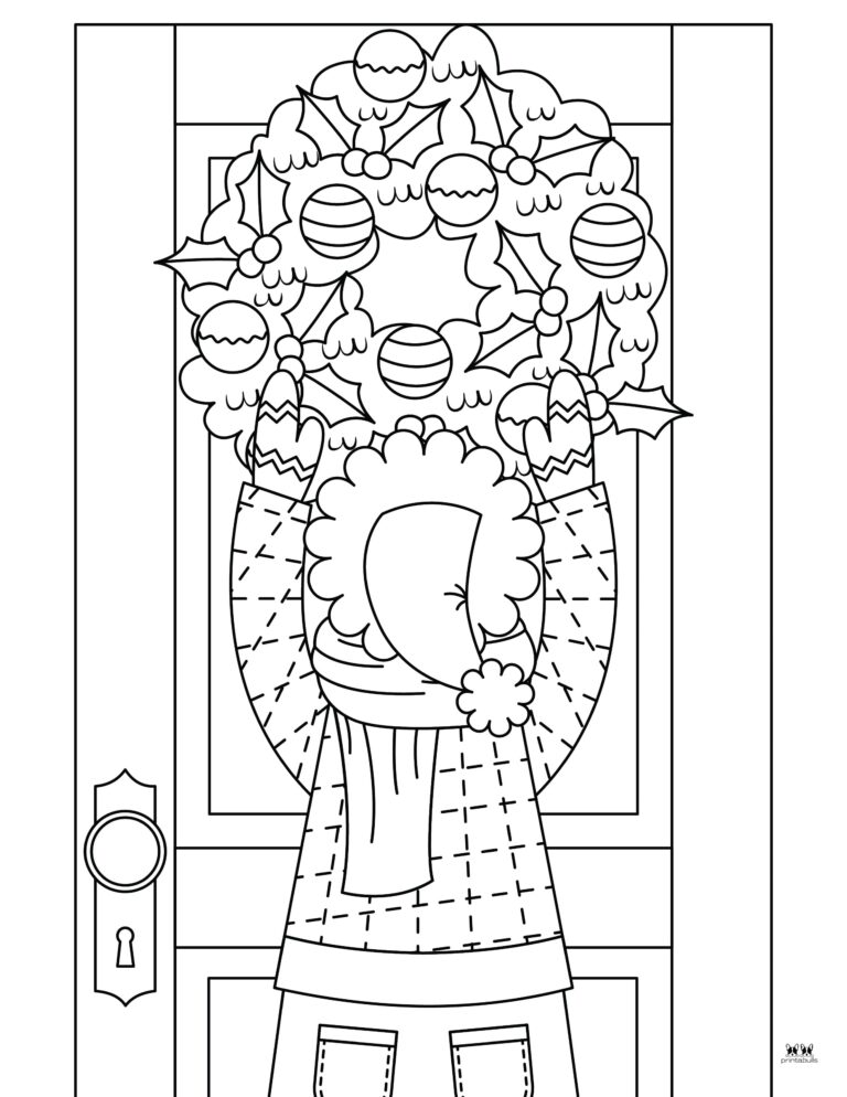 Christmas Wreath Coloring Pages - 25 FREE Pages | Printabulls