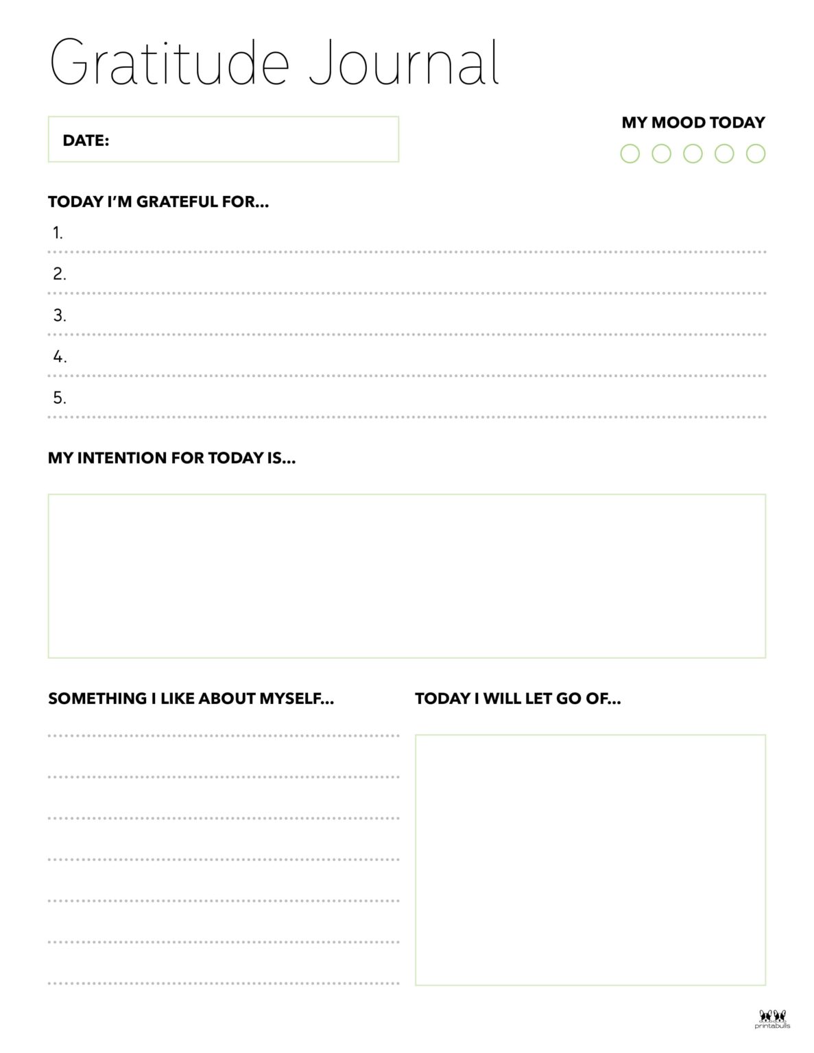 Gratitude Journal Templates - 18 FREE Printables | Printabulls