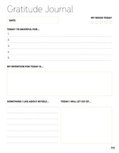 Gratitude Journal Templates - 18 FREE Printables - PrintaBulk