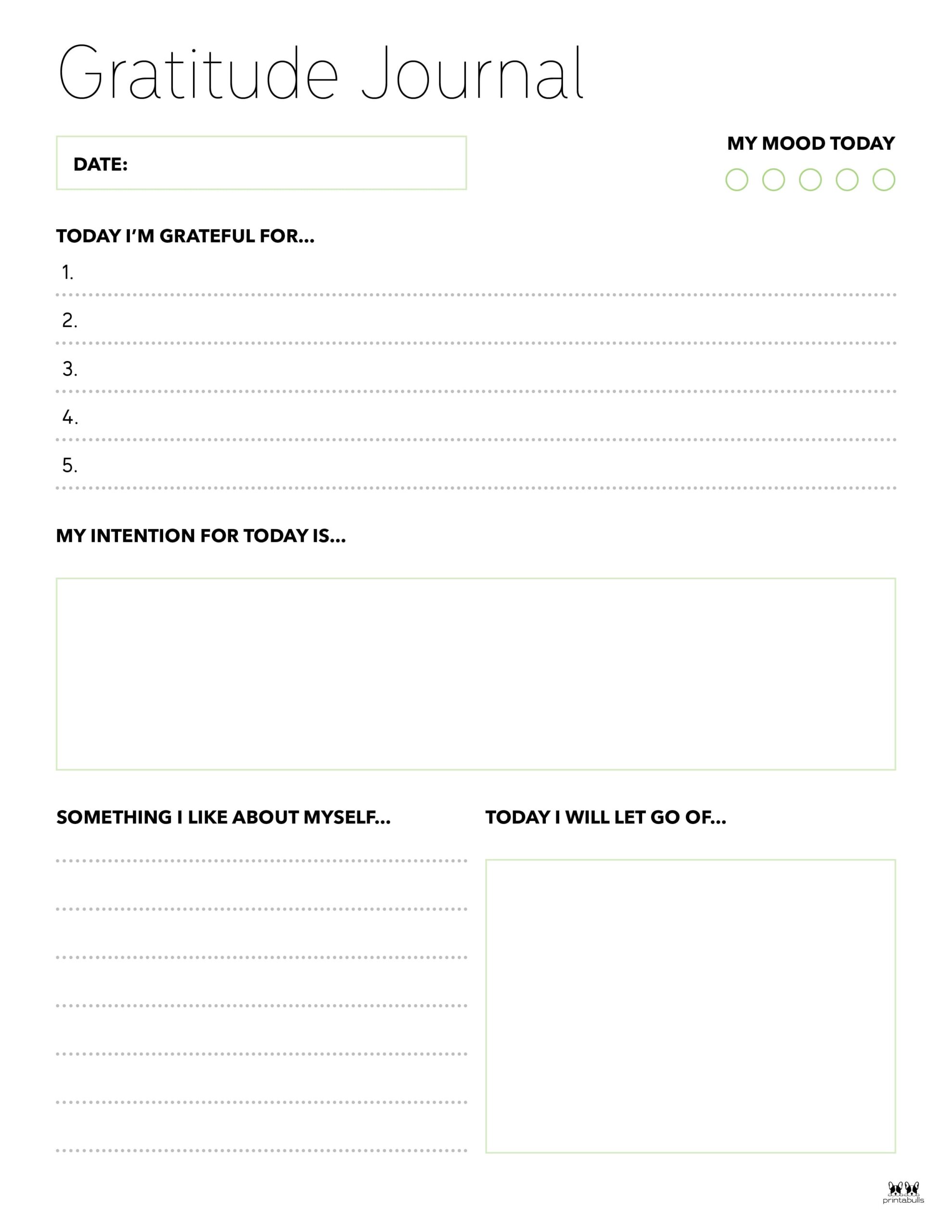 Gratitude Journal Templates - 18 FREE Printables | Printabulls