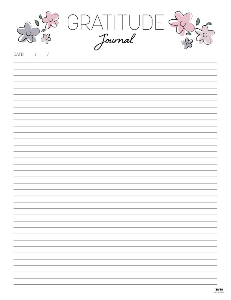 Gratitude Journal Templates - 18 FREE Printables | Printabulls