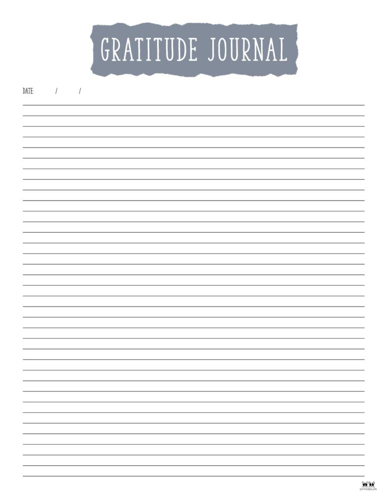 Gratitude Journal Templates - 18 FREE Printables | Printabulls