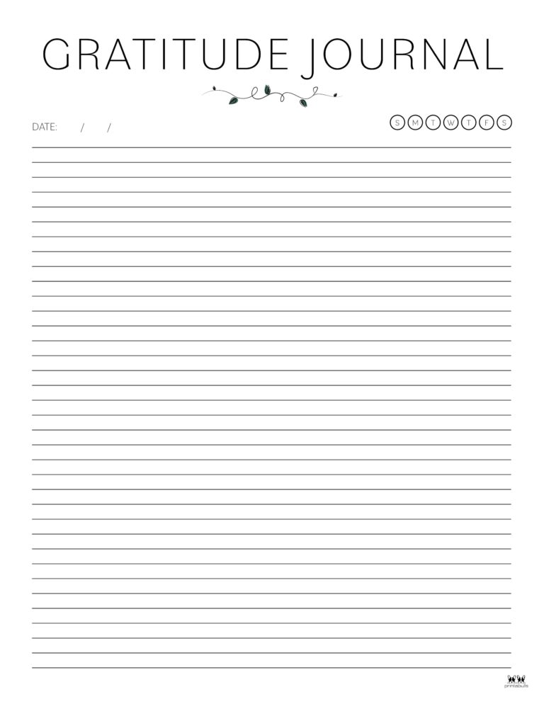 Gratitude Journal Templates - 23 FREE Printables | Printabulls