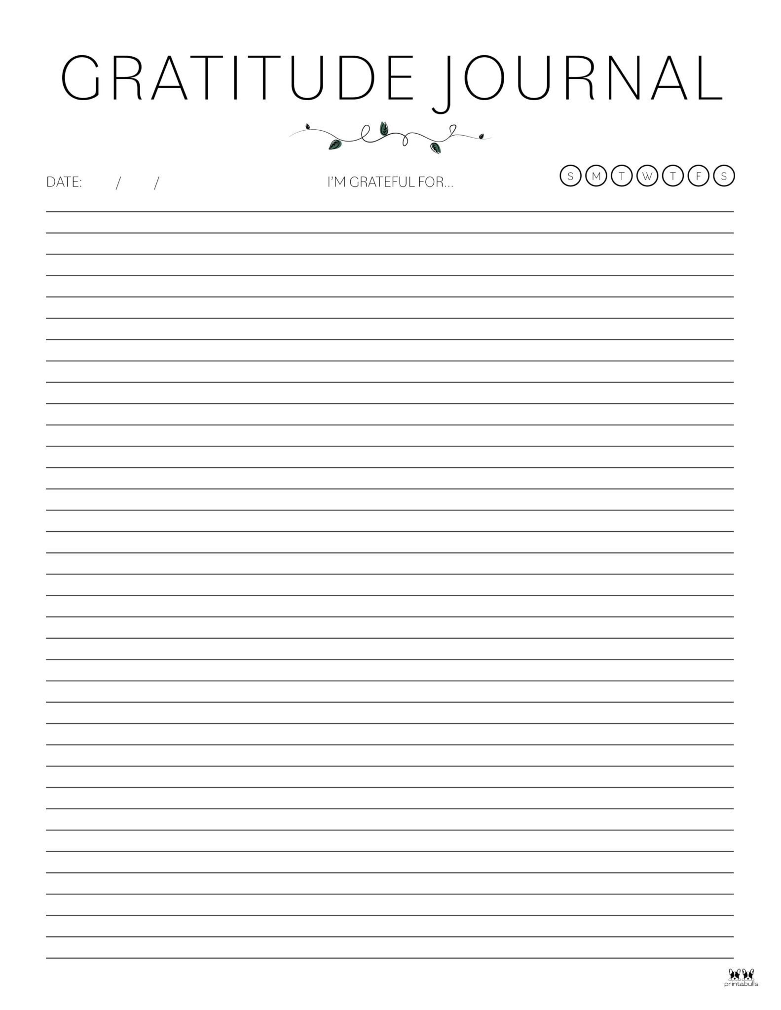 Gratitude Journal Templates - 18 FREE Printables | Printabulls