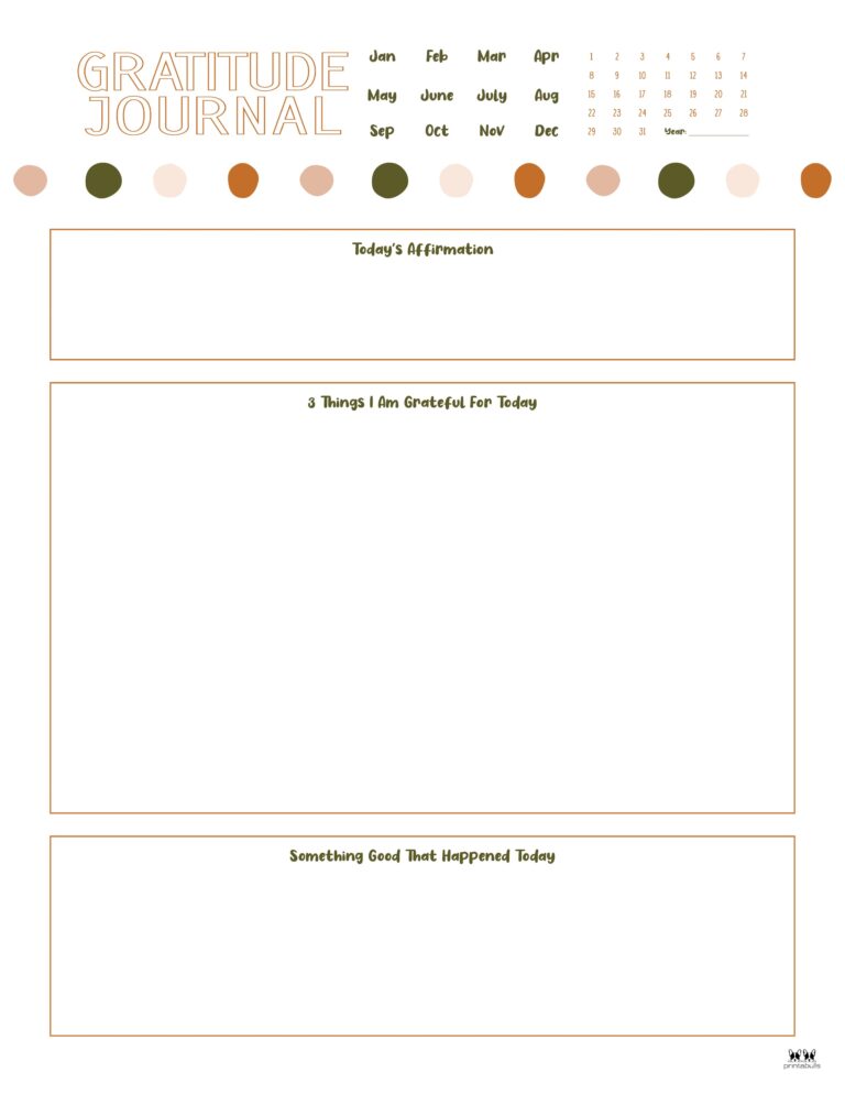 Gratitude Journal Templates - 18 FREE Printables - PrintaBulk
