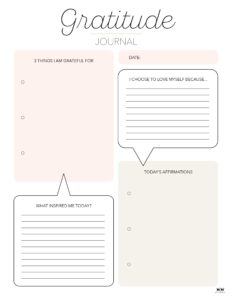 Gratitude Journal Templates - 18 FREE Printables | Printabulls