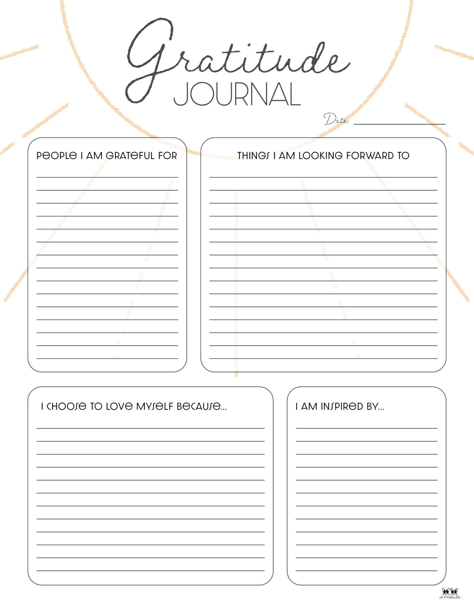 Gratitude Journal Templates - 23 FREE Printables | Printabulls