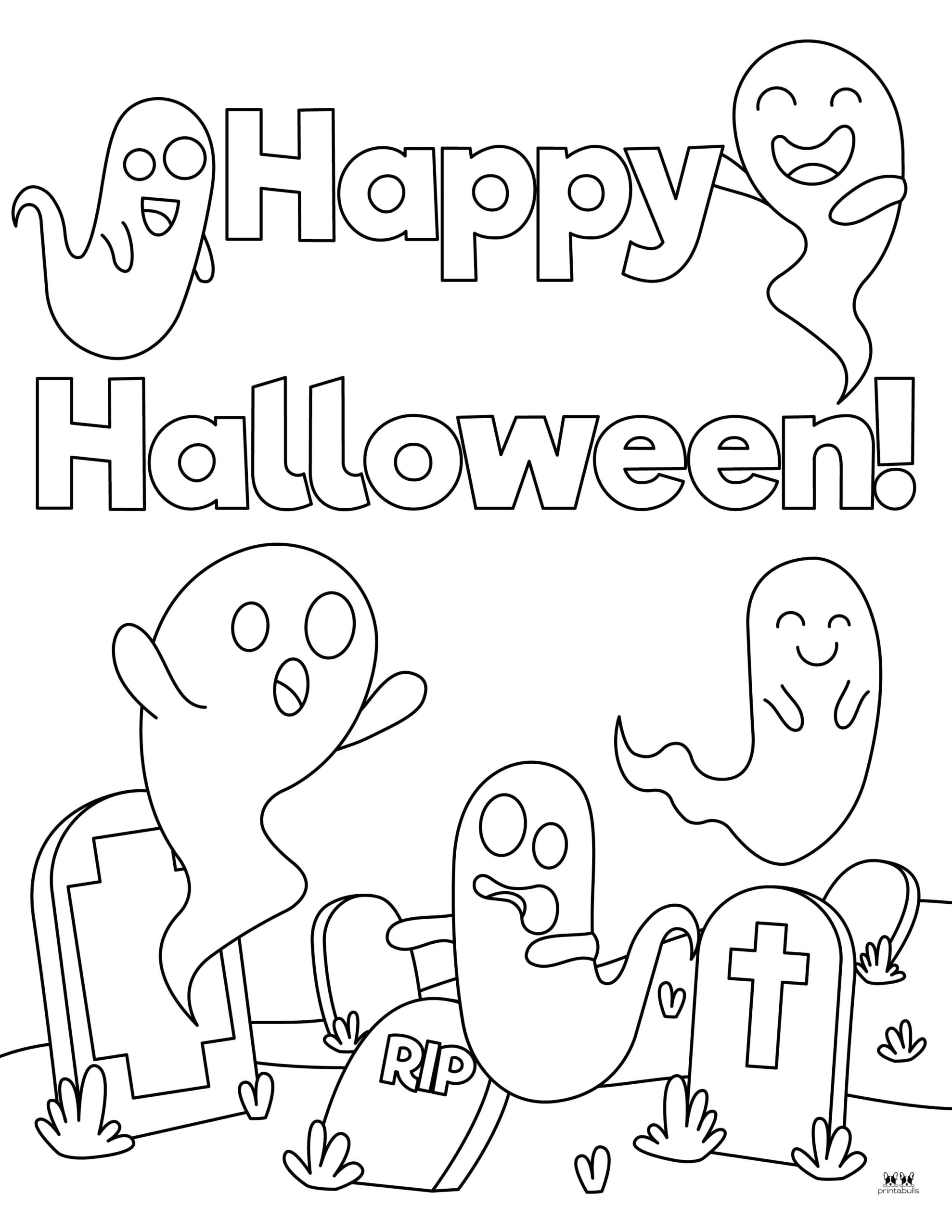 Happy Halloween Printables Coloring Pages