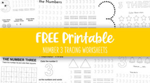 Number 3 Tracing Worksheets - 15 FREE Pages | Printabulls