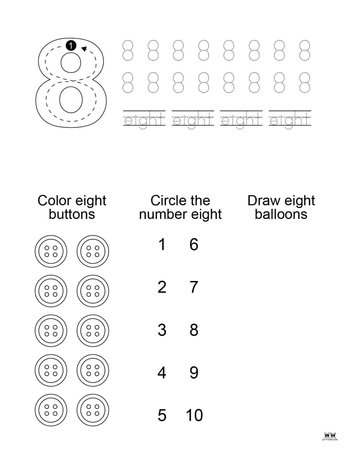 Number 8 Tracing Worksheets - 15 FREE Pages | Printabulls
