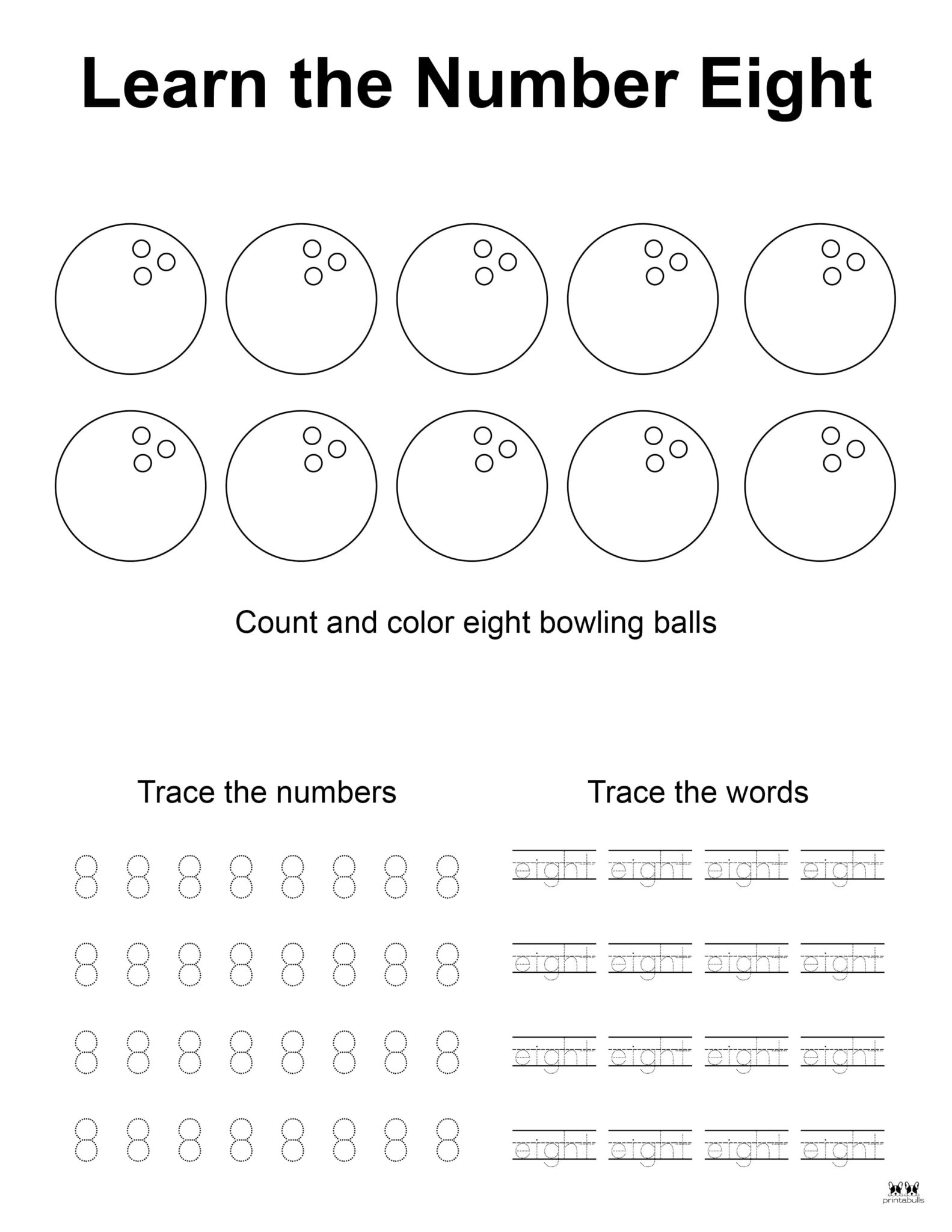 Number 8 Tracing Worksheets - 15 FREE Pages | Printabulls