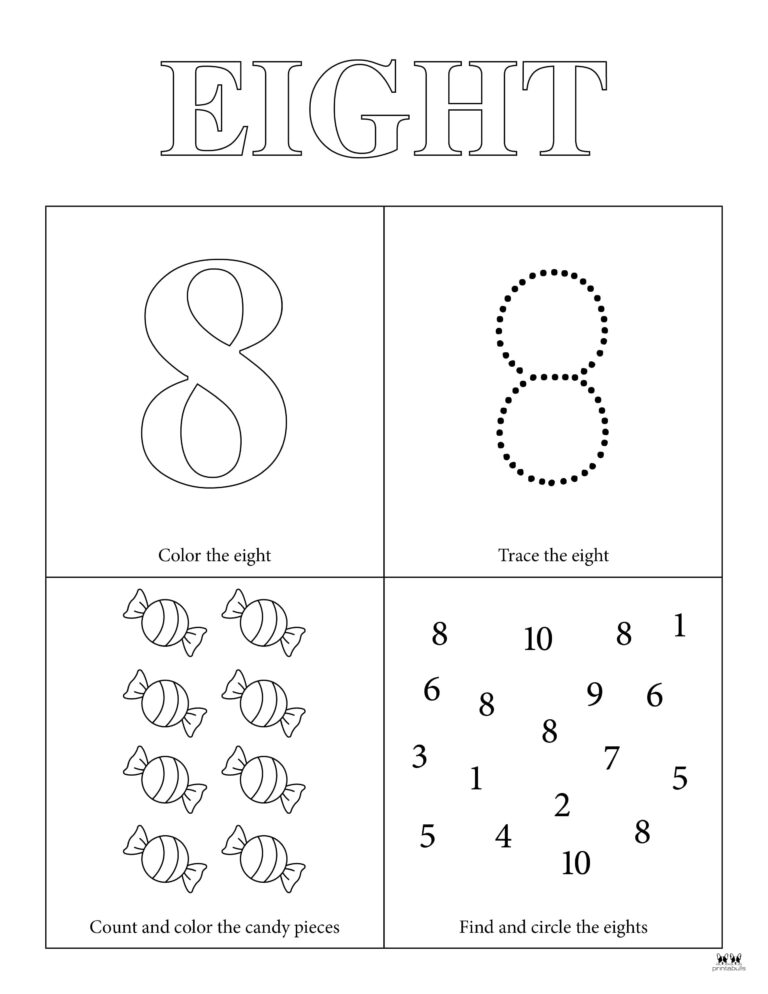 Number 8 Tracing Worksheets - 15 FREE Pages | Printabulls