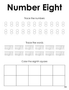 Number 8 Tracing Worksheets - 15 FREE Pages | Printabulls