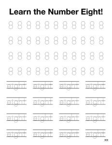 Number 8 Tracing Worksheets - 15 FREE Pages | Printabulls