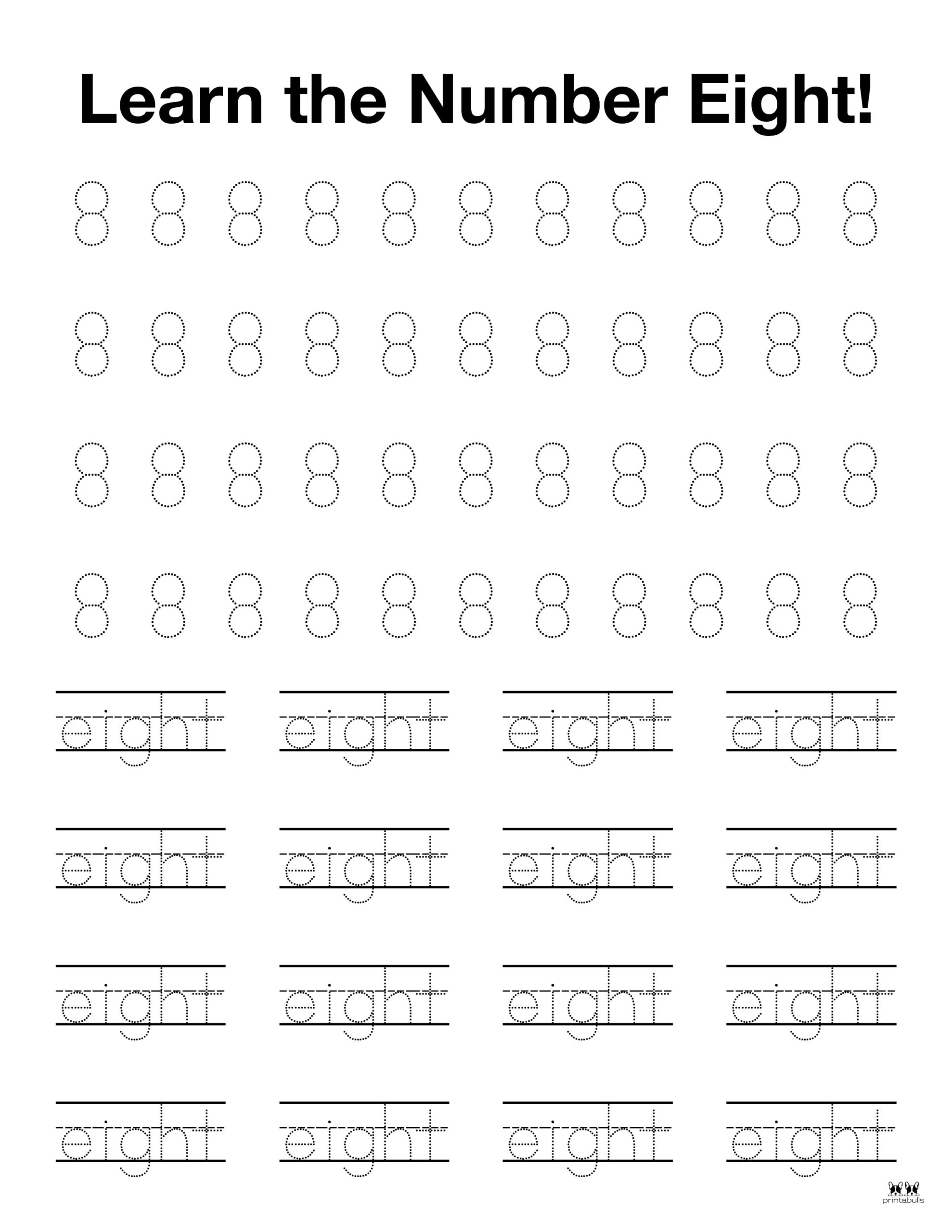 Number 8 Tracing Worksheets - 15 FREE Pages | Printabulls